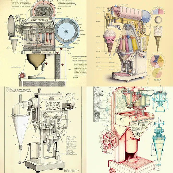 Graphics of ice-cream machine - Prompteca